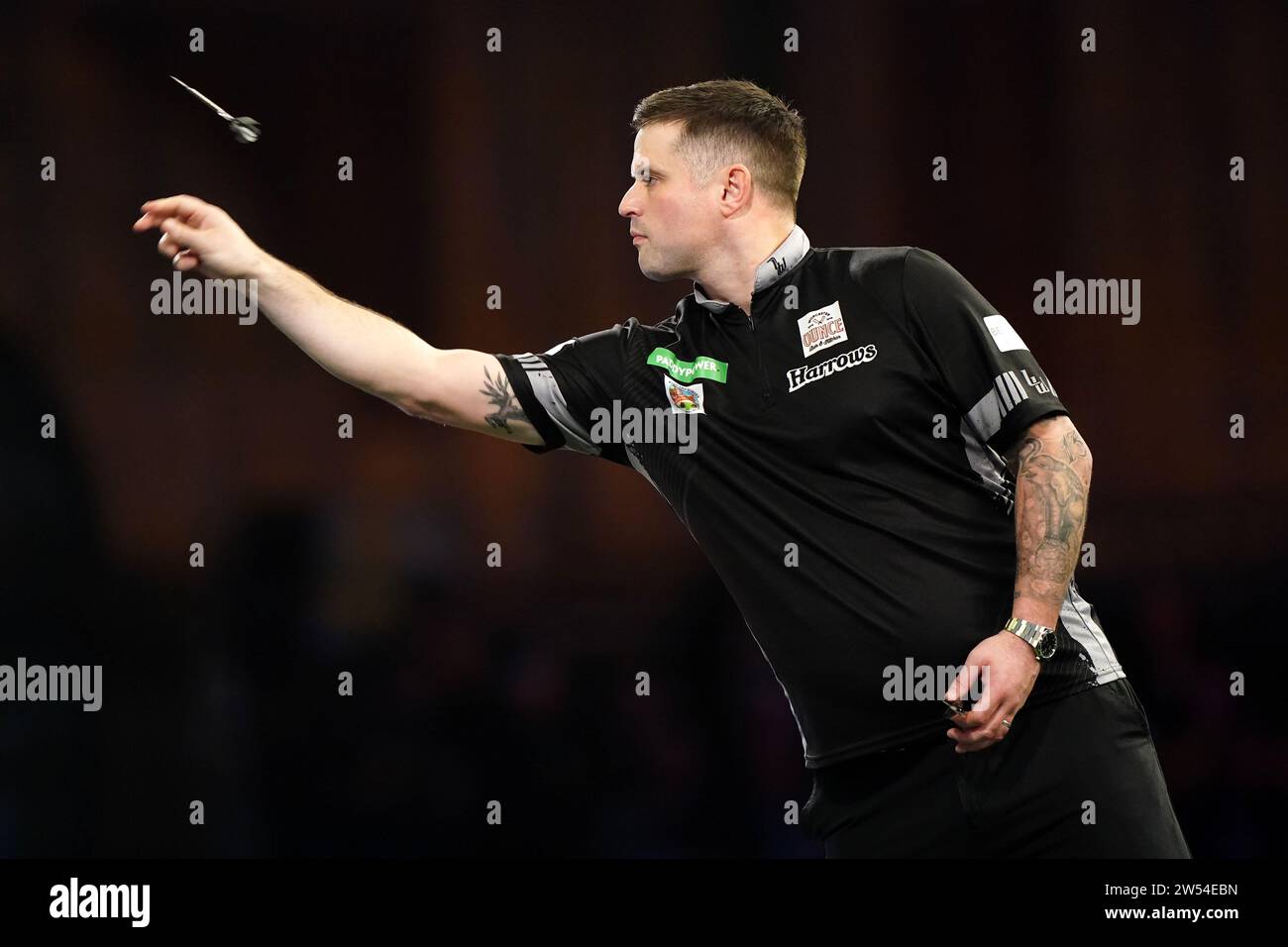 Luke Woodhouse in action against Berry van Peer (not pictured) on day ...
