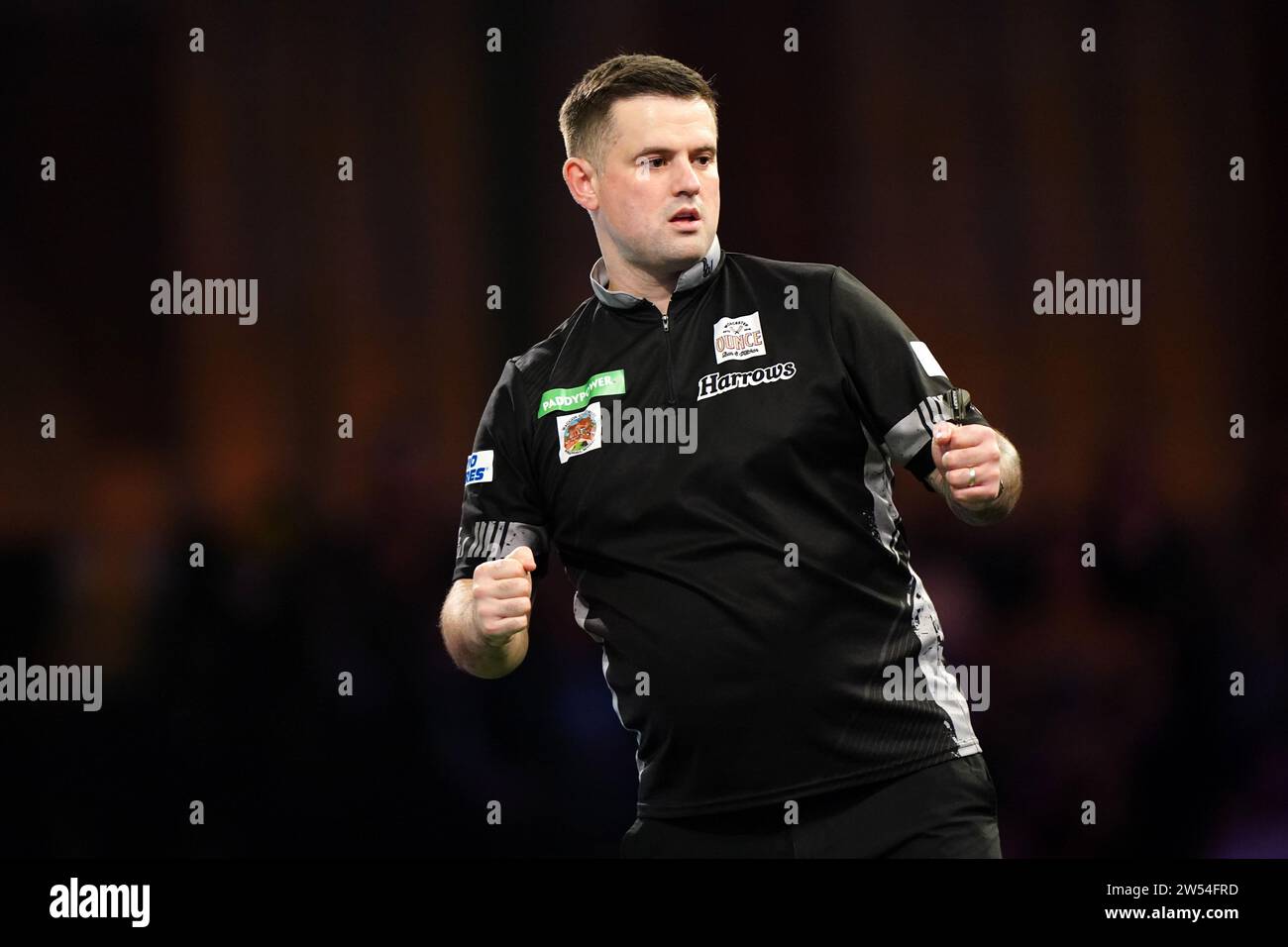Luke Woodhouse reacts during his match against Berry van Peer (not ...