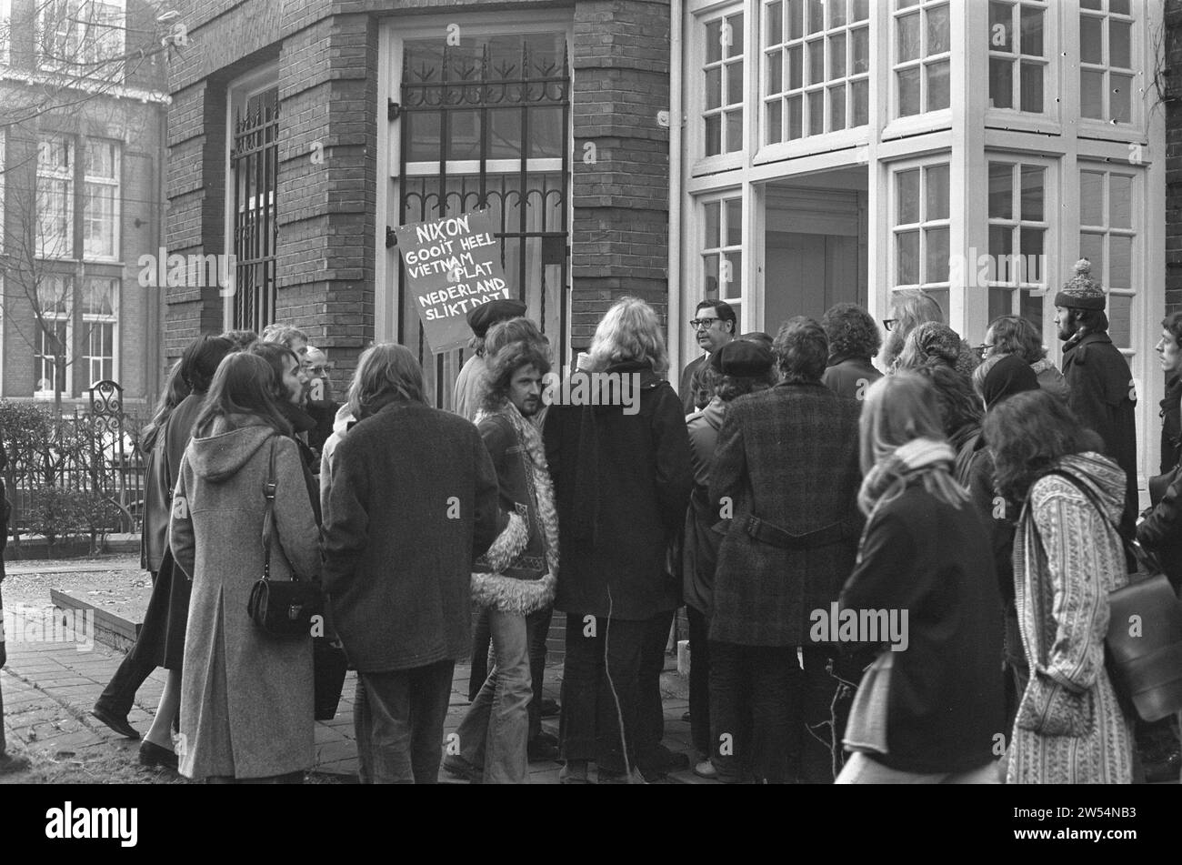 Demonstration against bombing of North Vietnam at the American ...