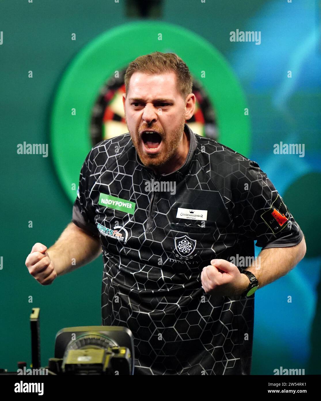 Berry van Peer reacts after winning against Luke Woodhouse (not ...