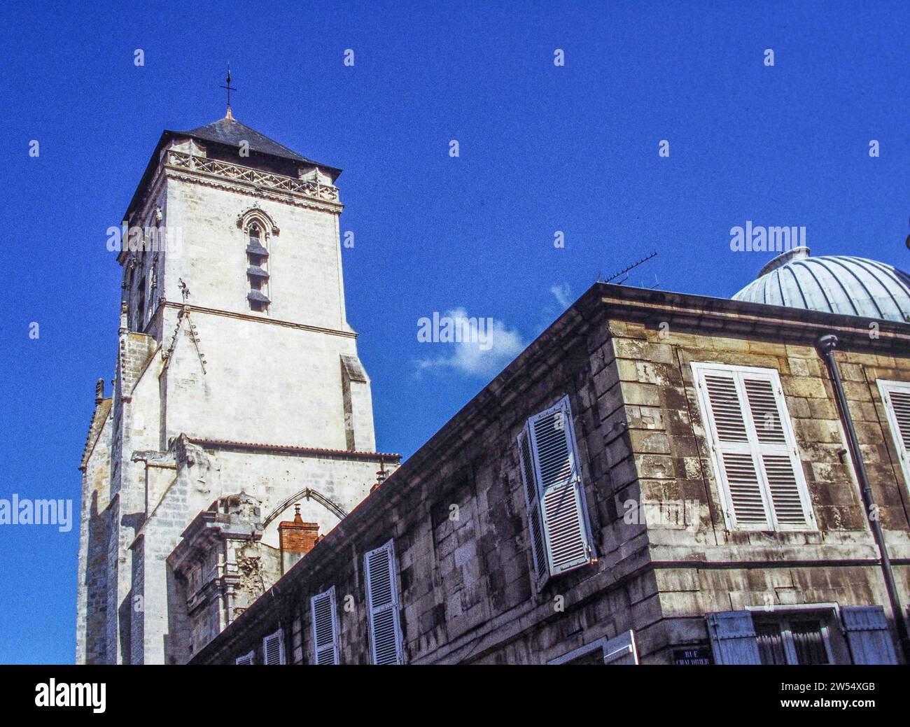 La Rochelle, France. Sant-Louis Cathedral. Bartholomew's Church tower ...