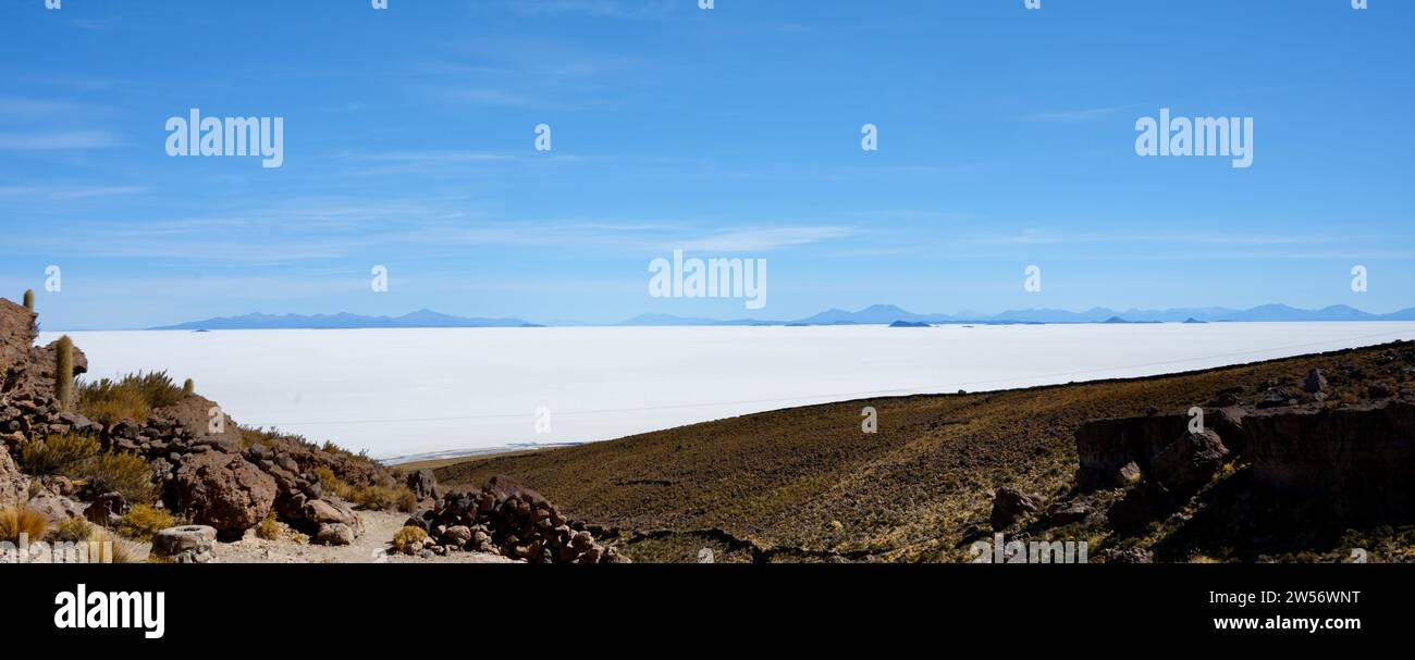 The Uyuni Salt Flats taken from Coqueza Canton, Bolivia Stock Photo - Alamy