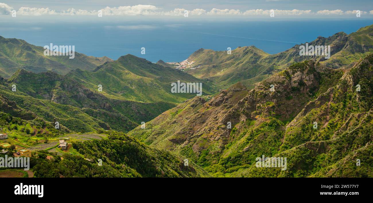 Panorama from Mirador Pico del Ingles, Las, macizo de anaga (Montanas ...