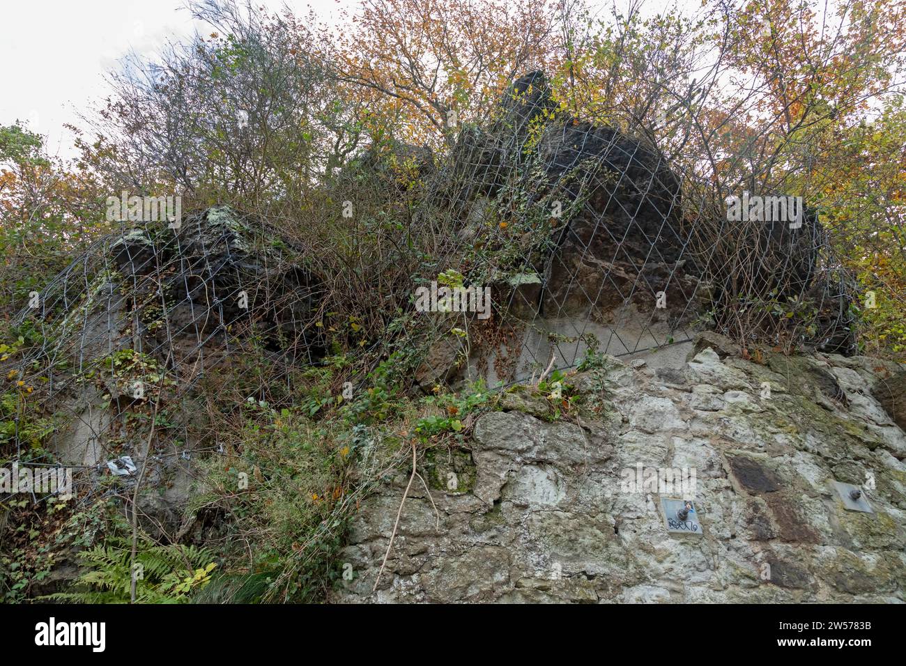 Rock fuse, on the donkey path to Drachenfels, Koenigswinter, North ...