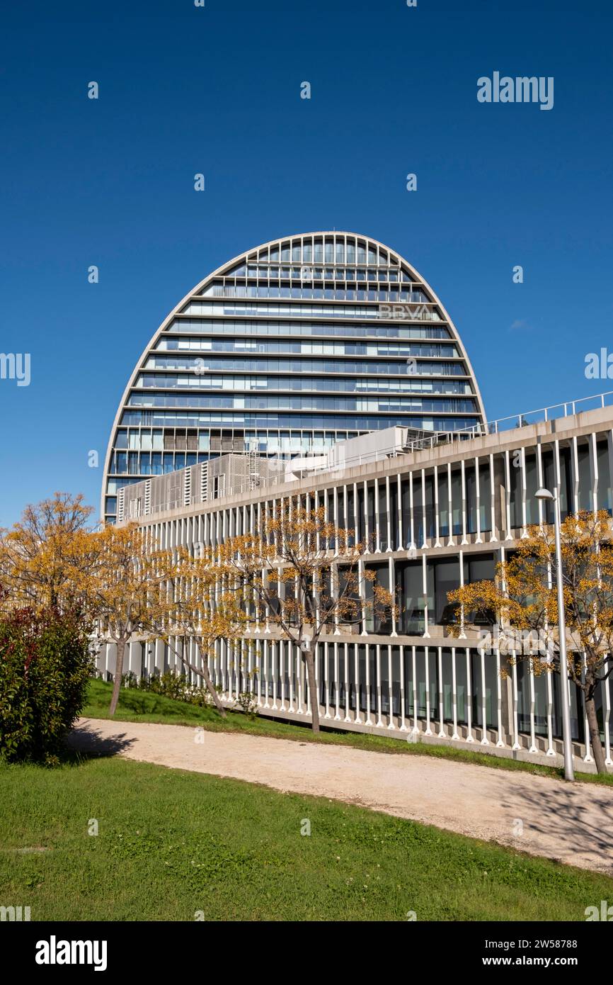 The BBVA headquarters in Madrid in Spain, designed by Herzog & de ...
