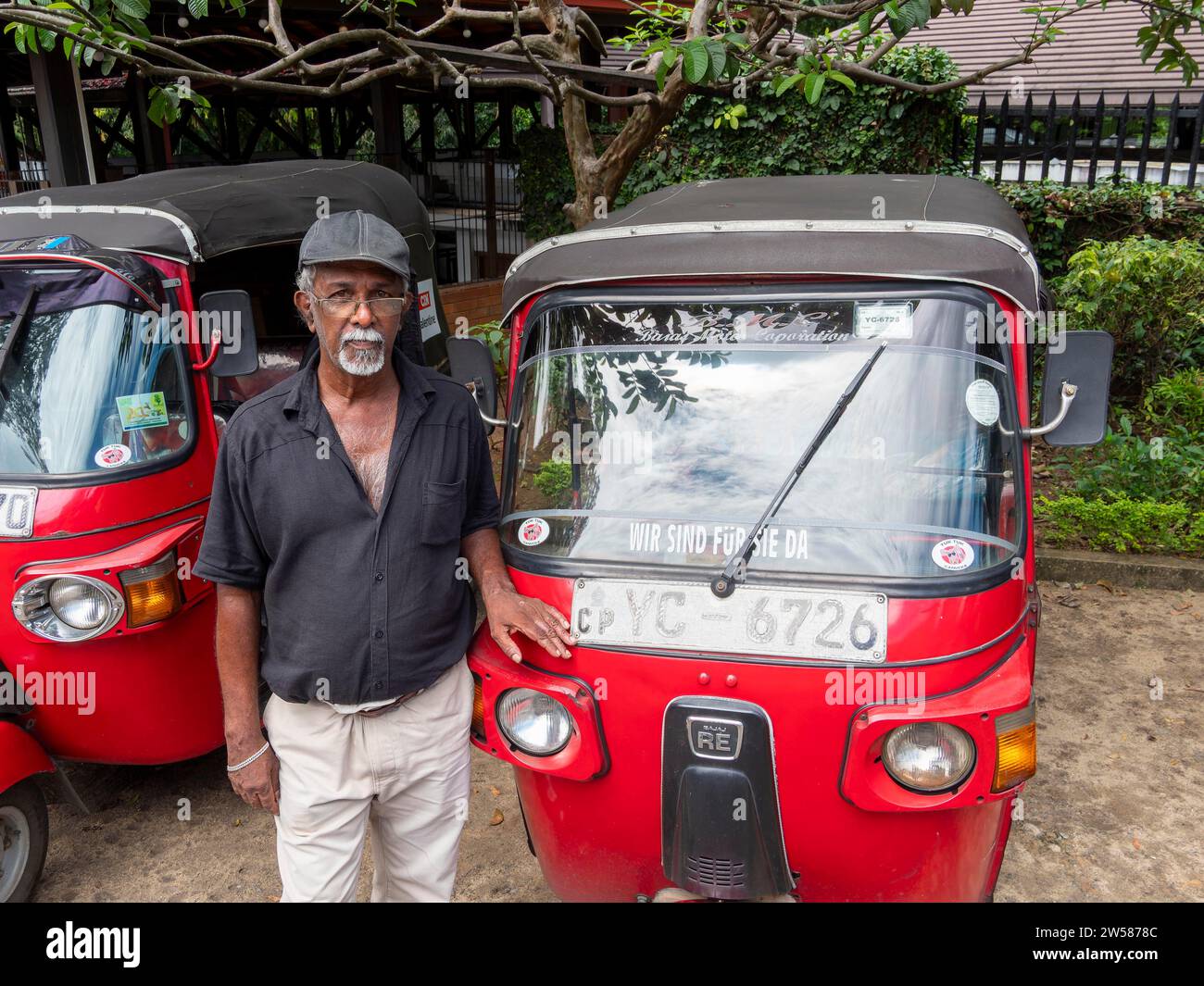 Tuktuk driver and taxi, Sri Lanka Stock Photo - Alamy