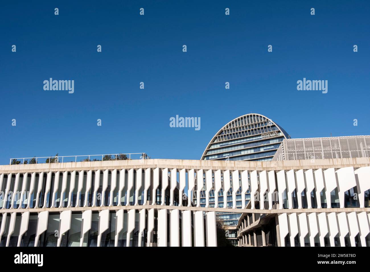 The BBVA headquarters in Madrid in Spain, designed by Herzog & de ...