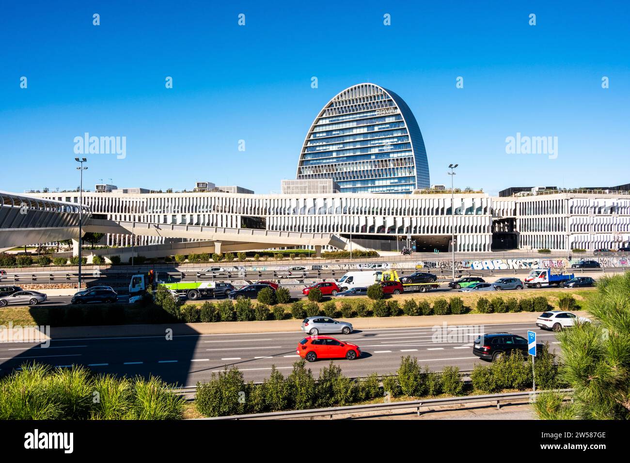 The BBVA headquarters in Madrid in Spain, designed by Herzog & de ...
