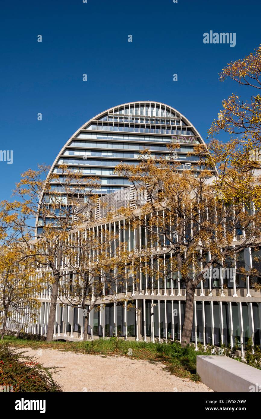 The BBVA headquarters in Madrid in Spain, designed by Herzog & de ...