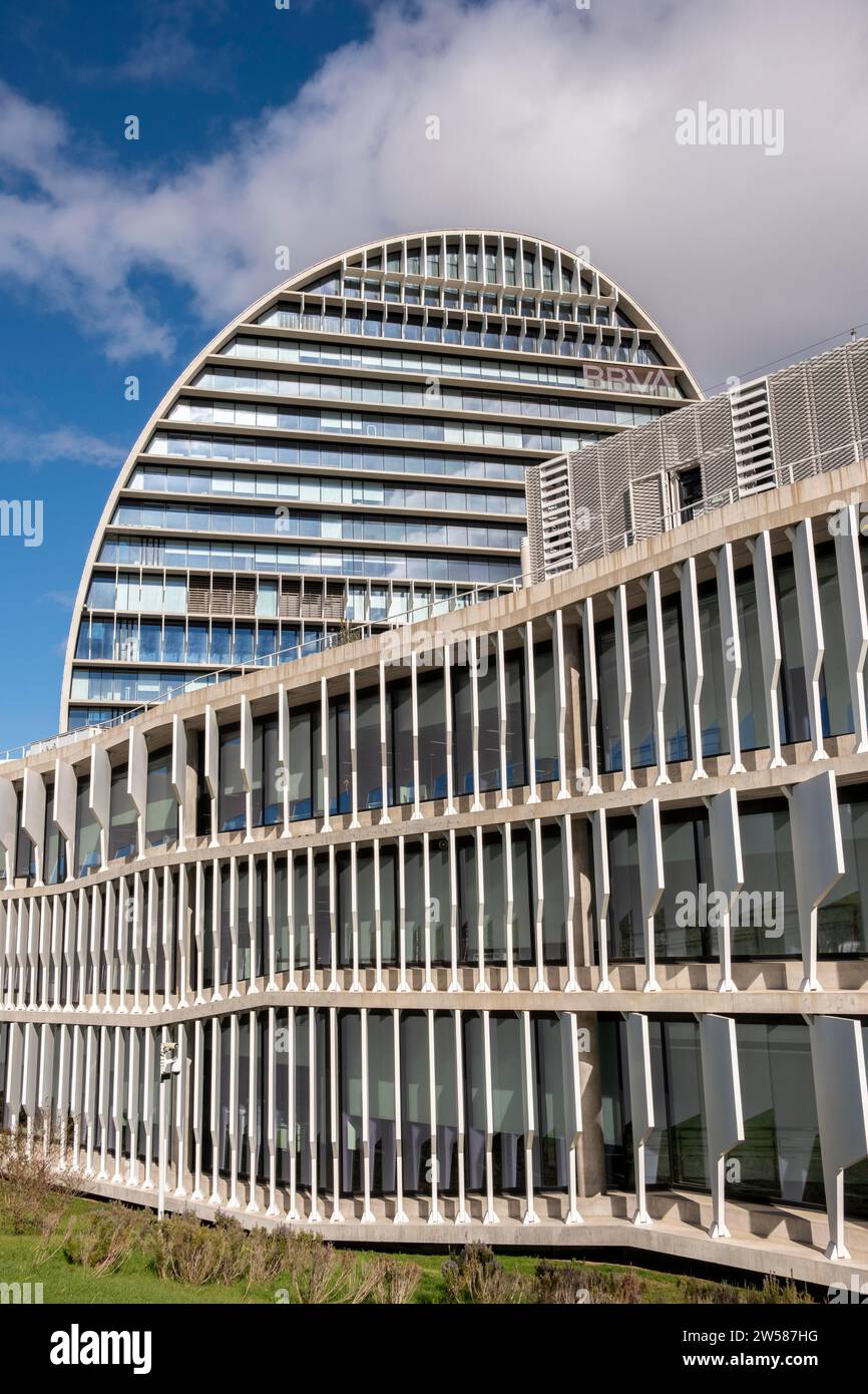 The BBVA headquarters in Madrid in Spain, designed by Herzog & de ...