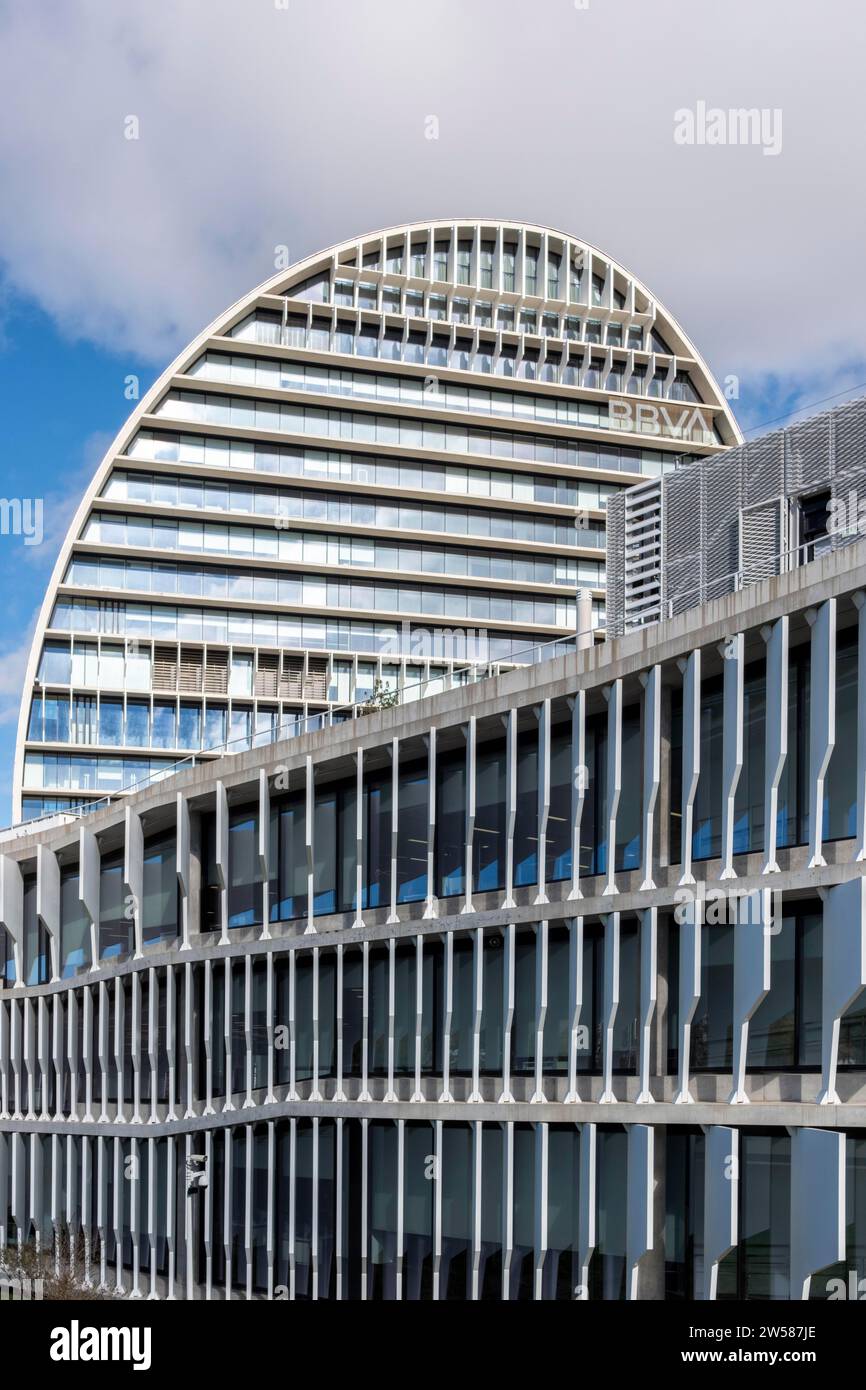 The BBVA headquarters in Madrid in Spain, designed by Herzog & de ...