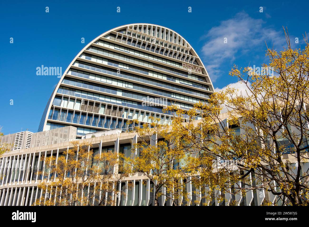 The BBVA headquarters in Madrid in Spain, designed by Herzog & de ...