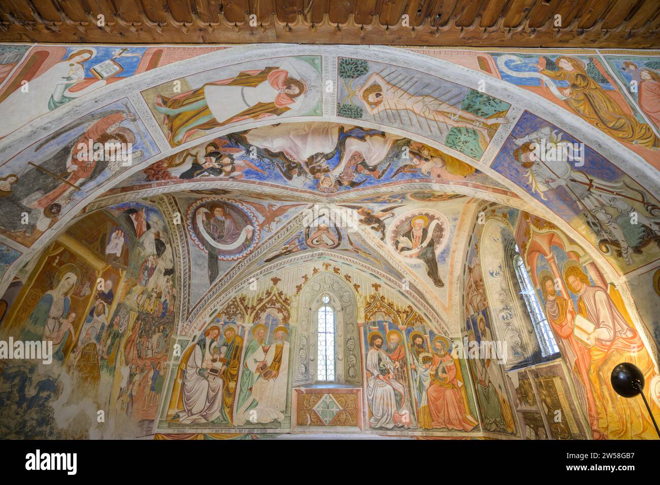 Gothic frescoes in the castle chapel of St Stephen, Morter, Latsch ...