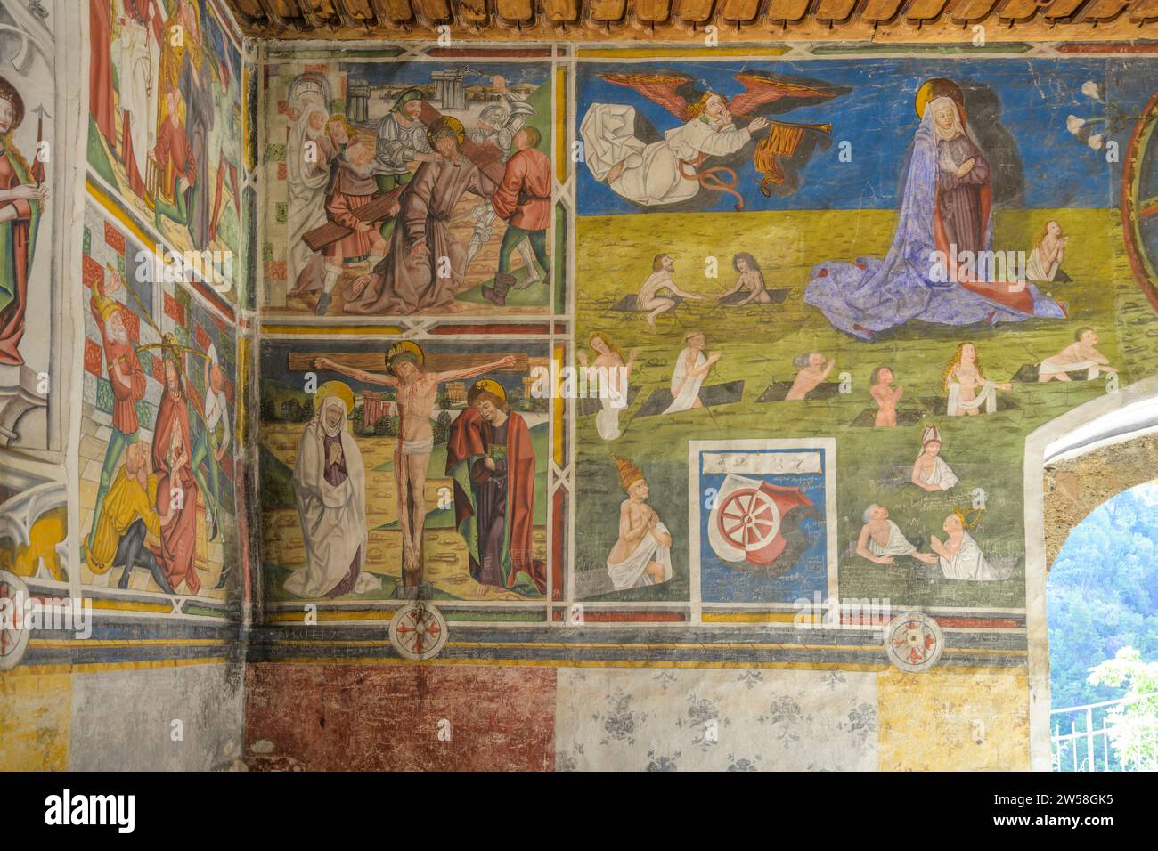 Gothic frescoes in the castle chapel of St Stephen, Morter, Latsch ...