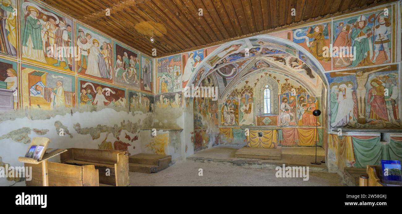 Gothic frescoes in the castle chapel of St Stephen, Morter, Latsch ...