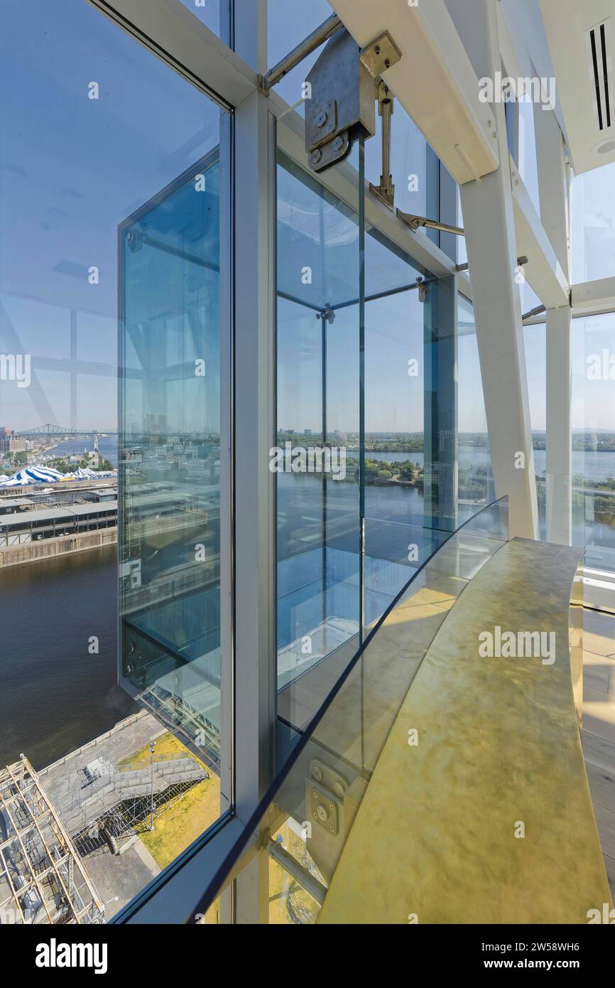 Glass box in the observation tower, Old Port, Montreal, Province of ...