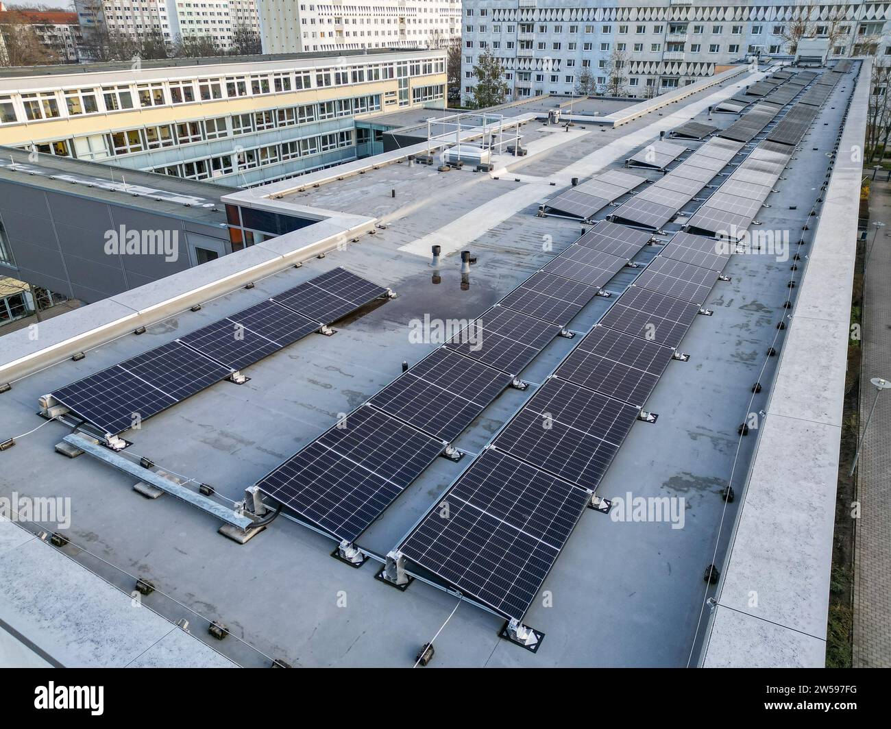 Photovoltaics school roof hi-res stock photography and images - Alamy