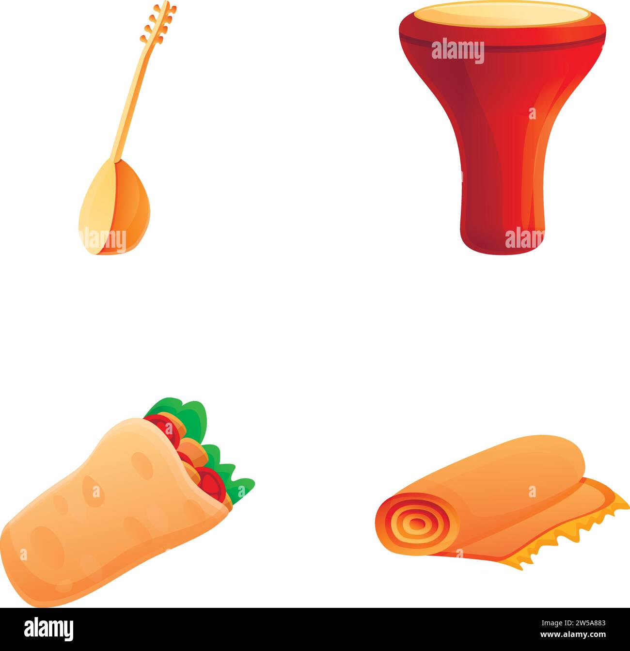 Turkish culture icons set cartoon vector. Turkish symbol and tradition ...