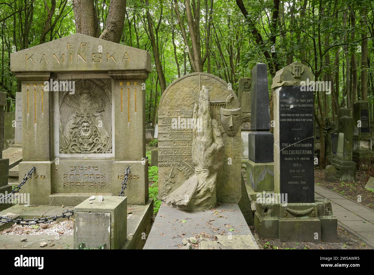 Gravestones, Graves of honour, Jewish cemetery at Okopowa Street ...