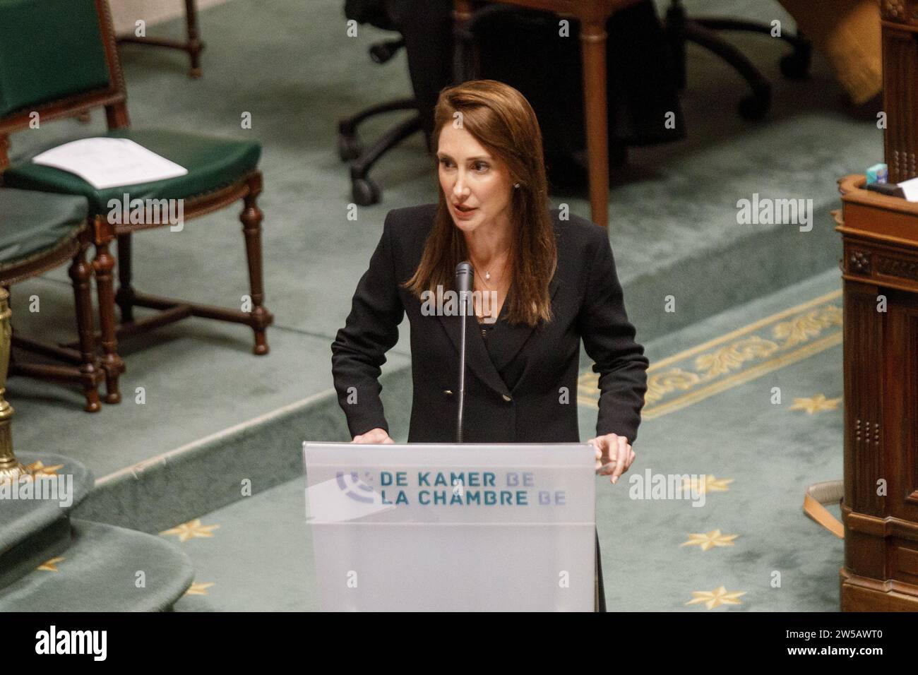 Brussels, Belgium. 21st Dec, 2023. DeFI's Sophie Rohonyi pictured ...