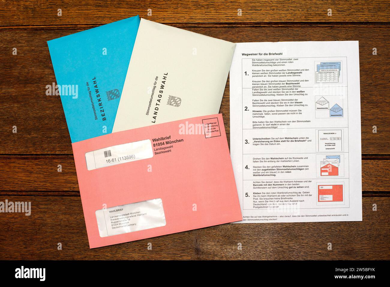 Ballot letter with ballot paper envelope for district election and ...