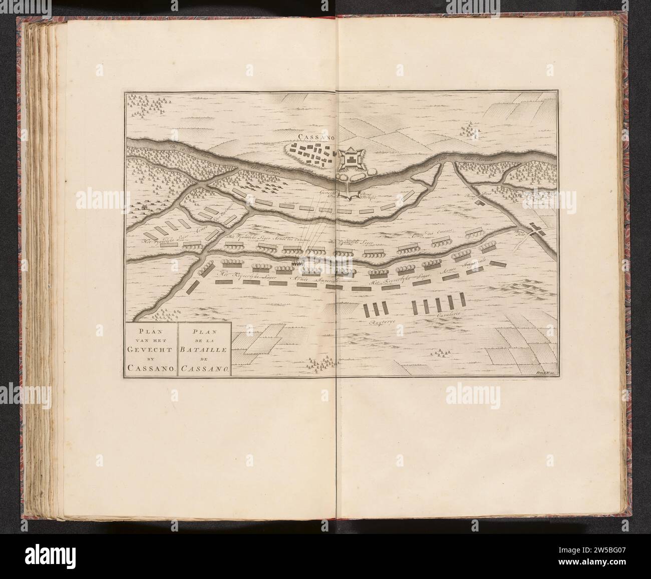 Map of the Battle of Cassano, 1705, 1727 - 1729 Map of the battle at ...