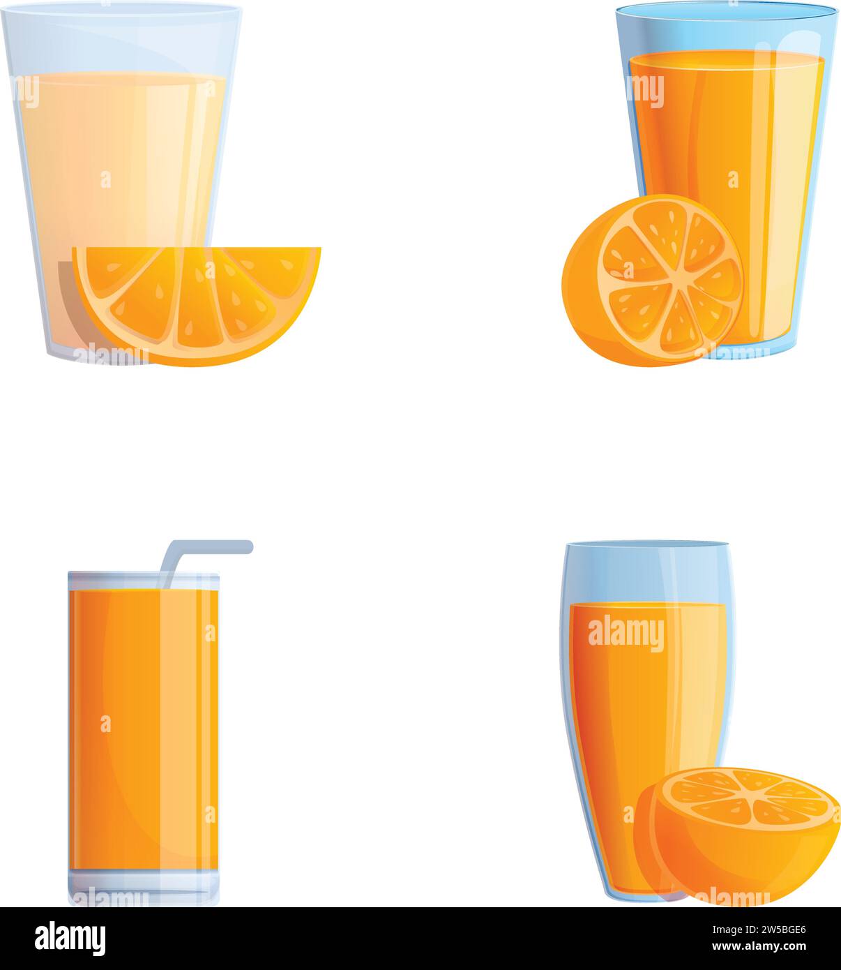 Organic juice icons set cartoon vector. Tropical fruit drink. Healthy ...