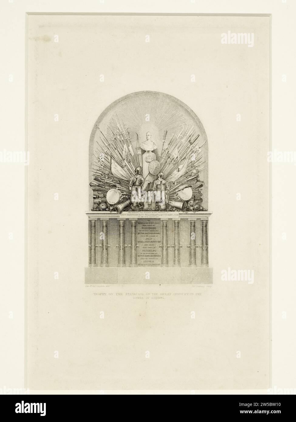 Trophy on the staircase of the Great Armoury in the Tower of London, by ...