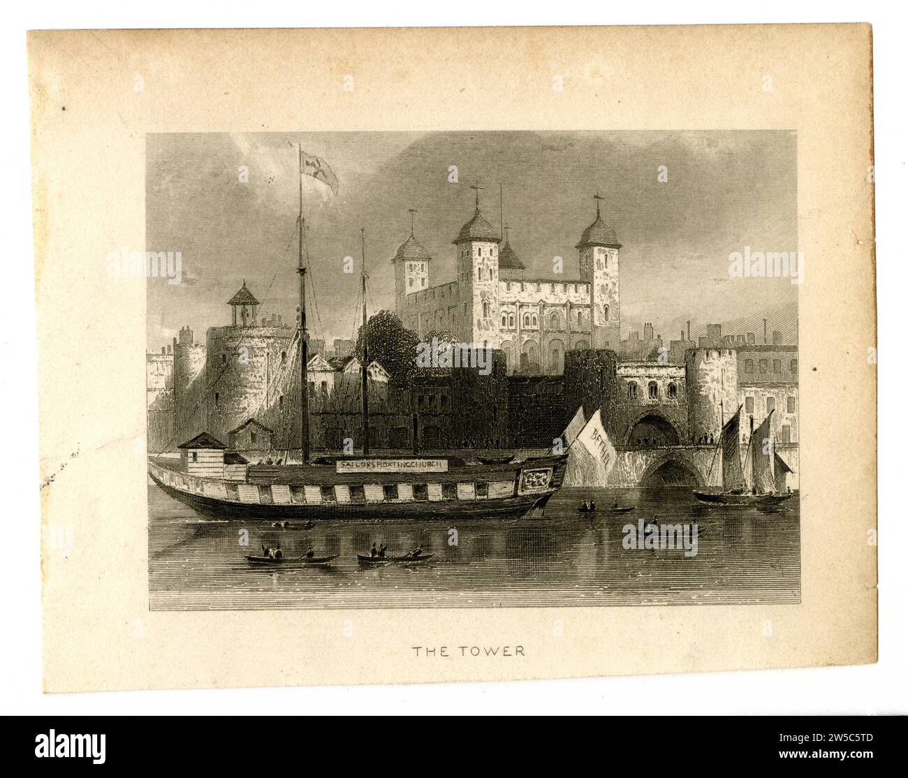 Engraving entitled, 'The Tower,' about 1820, Britain Stock Photo - Alamy