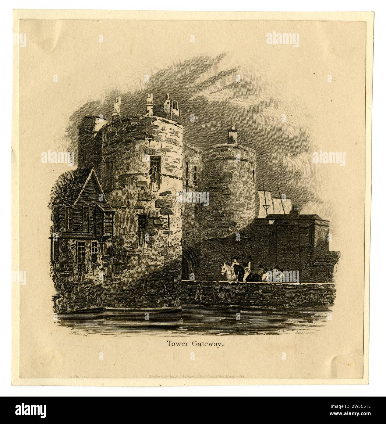 Engraving of the gateway Cut Out Stock Images & Pictures - Alamy