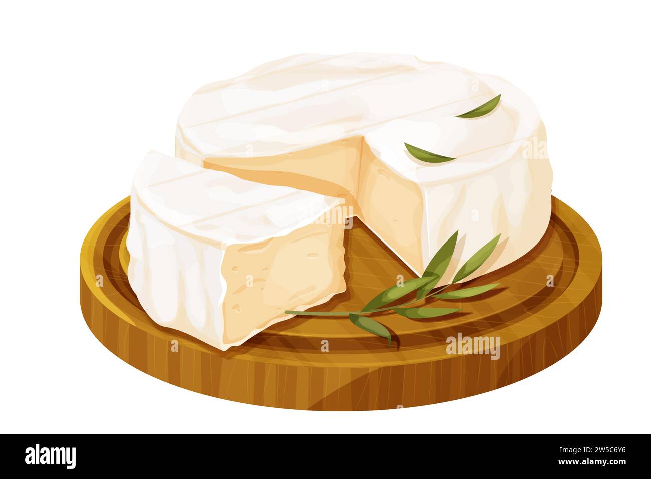 Camembert cheese, brie french soft creamy food on wooden tray in ...