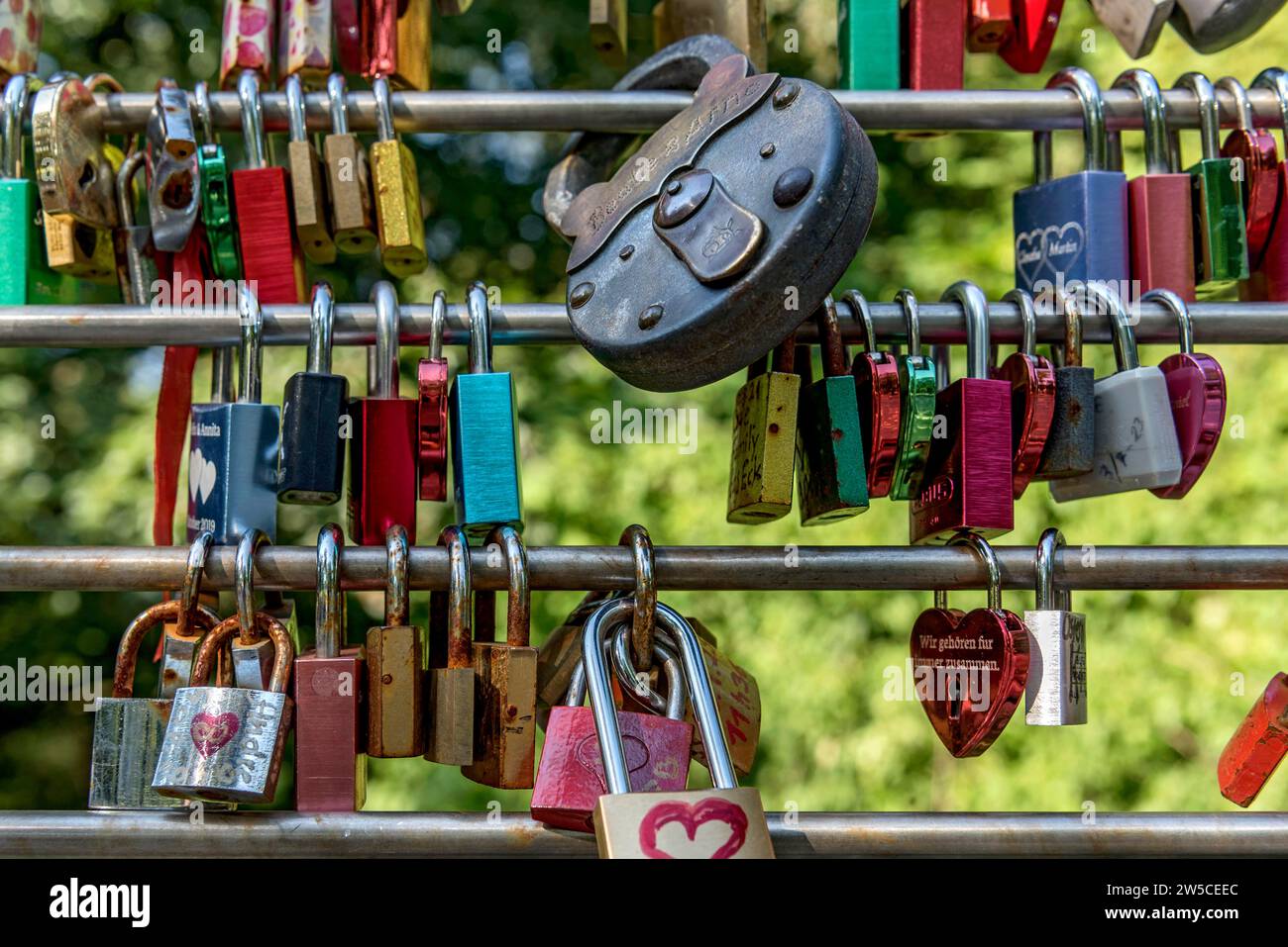 Love locks on the monument to rock singer Elvis Presley, King of Rock ...