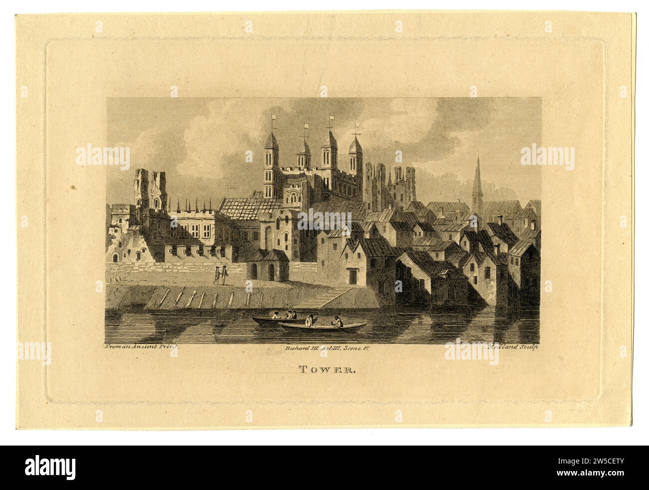 Print engraving entitled, 'Tower, Richard III. Act III. Scene V' 19th ...