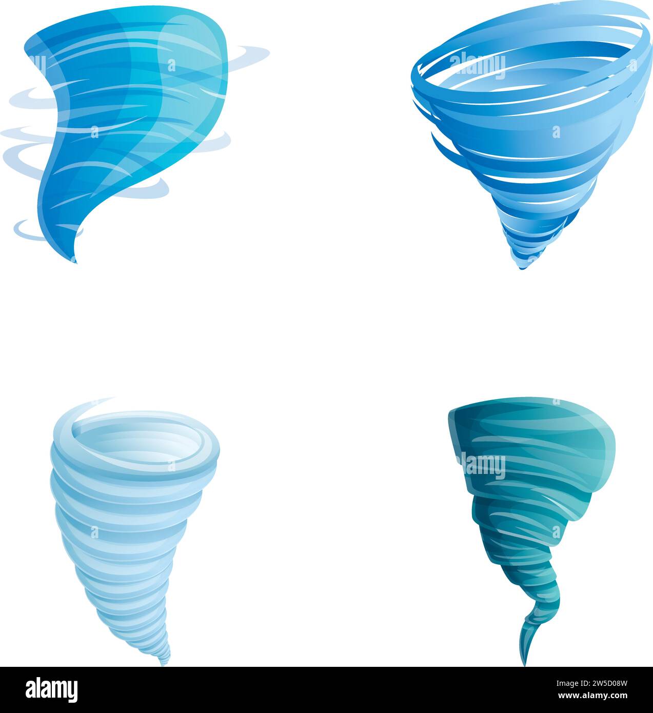 Waterspout icons set cartoon vector. Tornado, hurricane or storm ...