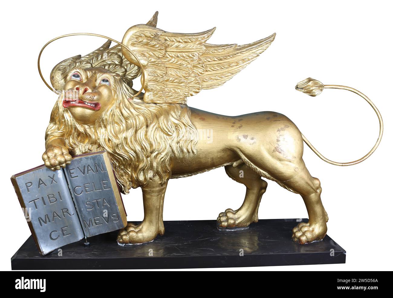 Winged gilded lion of St Mark, located at the Tower of London. Possibly ...