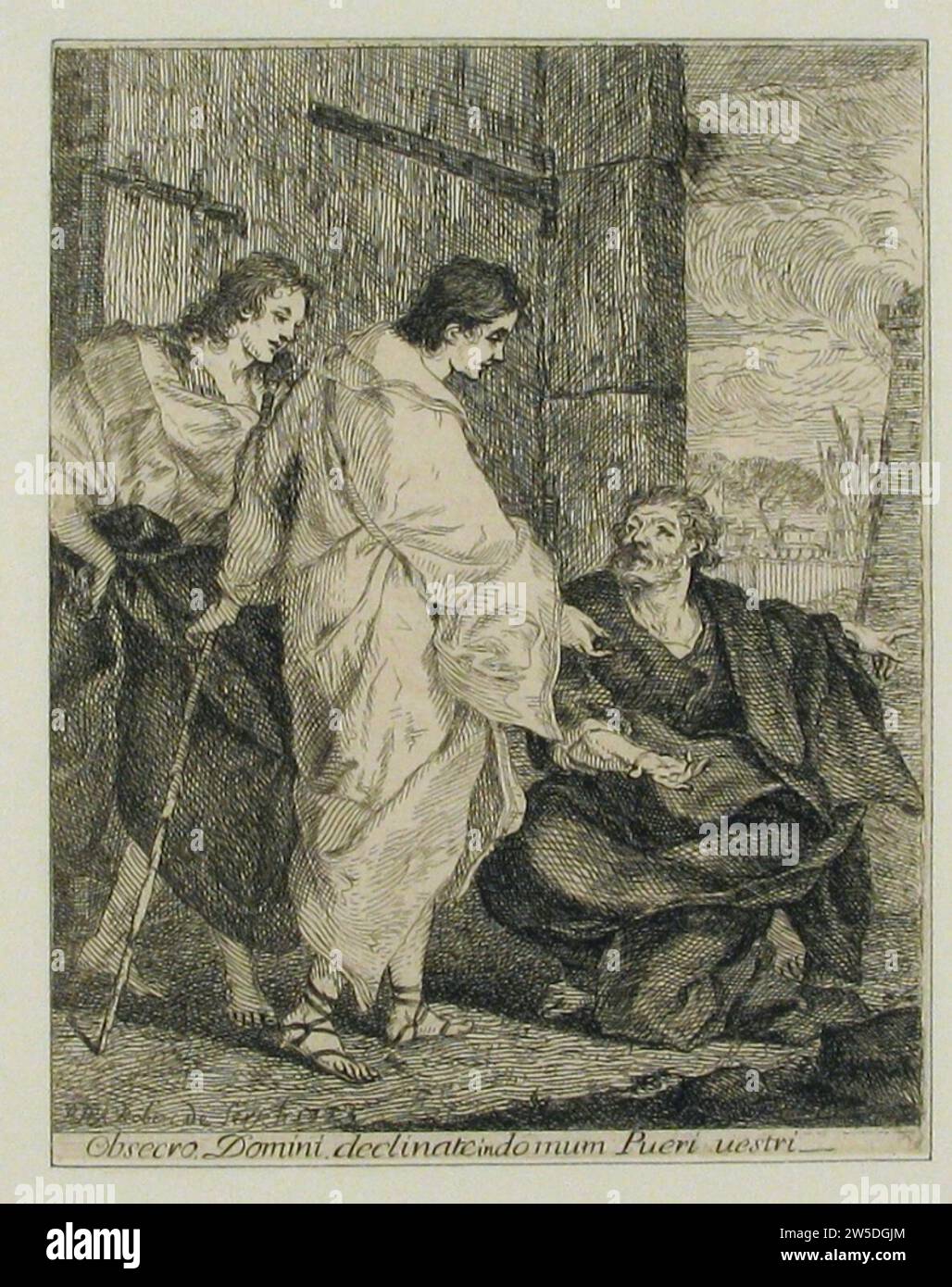 Lot Invites Two Angels to Enter His Home 1917 by Paul Ponce Antoine ...