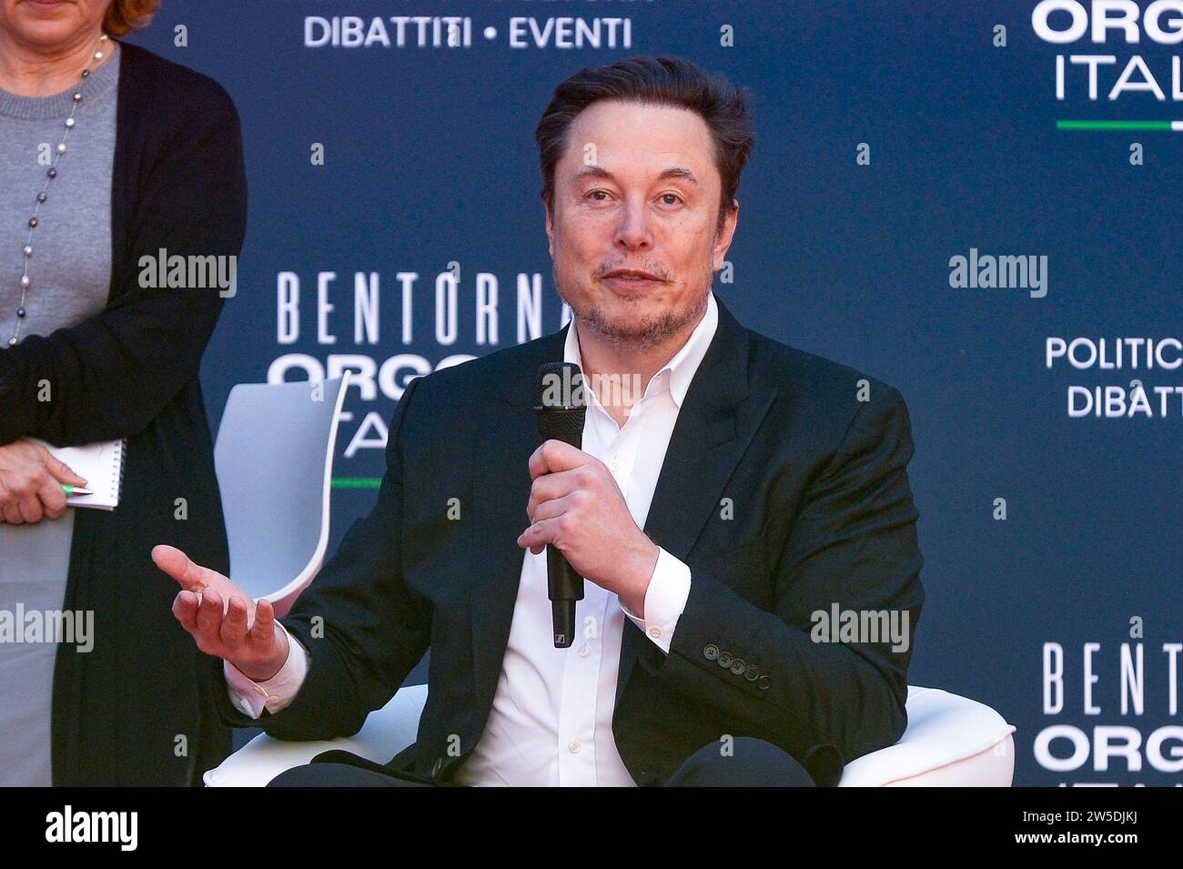 Italy, Rome, December 16, 2023 : Elon Musk, CEO of Tesla and Spacex ...