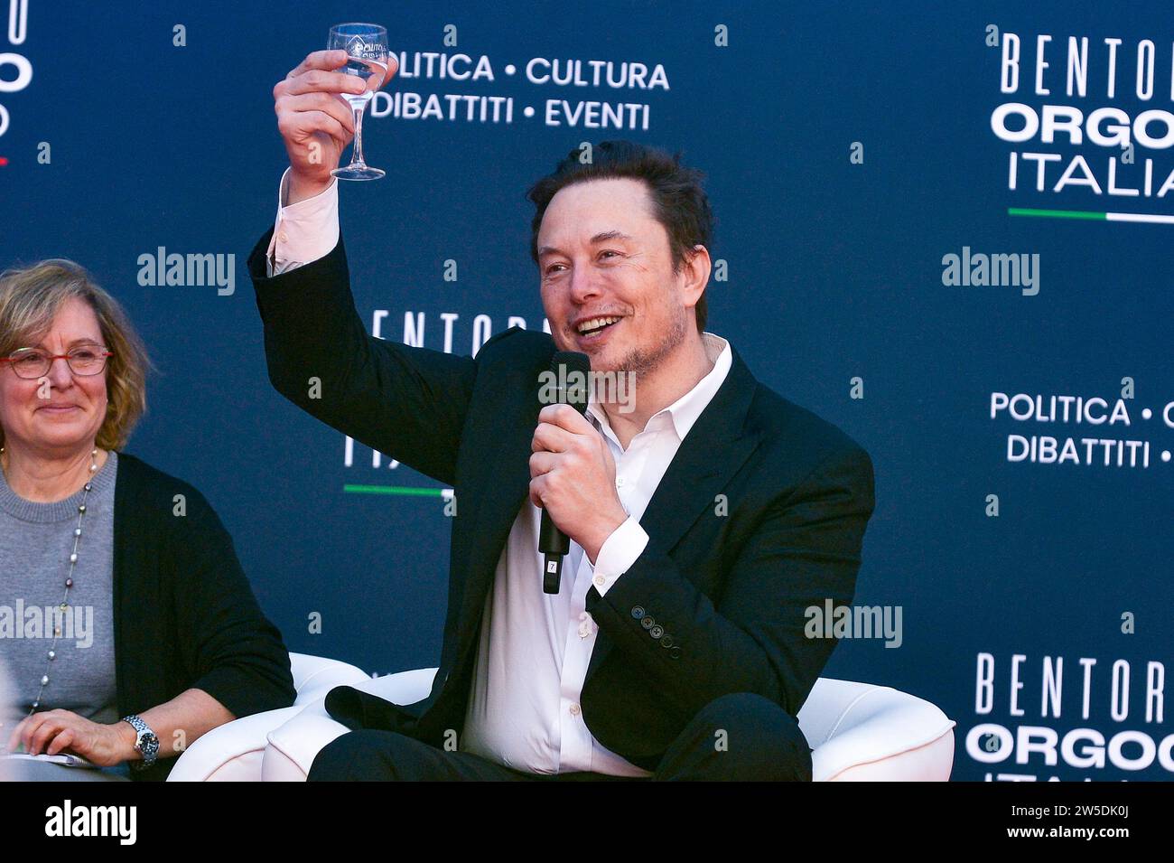 Italy, Rome, December 16, 2023 : Elon Musk, CEO of Tesla and Spacex ...