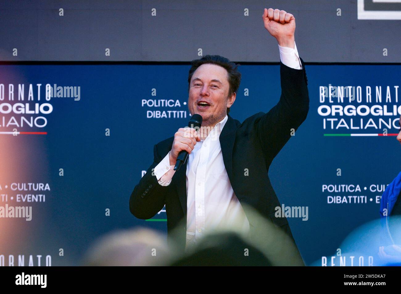 Italy, Rome, December 16, 2023 : Elon Musk, CEO of Tesla and Spacex ...