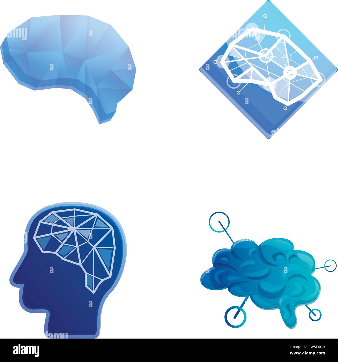 Intelligence concept icons set cartoon vector. Symbolic circuitry in ...