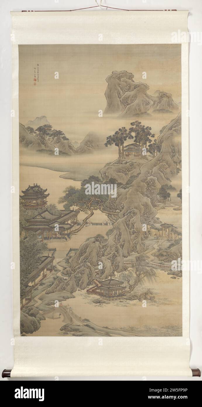 Villa Dongshan, Yuan Jiang, 1721 Landscape with architecture. The ...