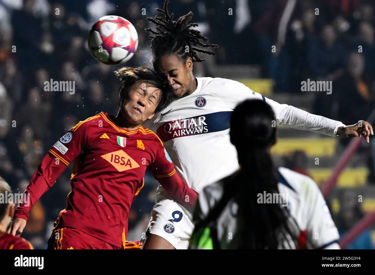 Moeka Minami of AS Roma and Marie-Antoinette Katoto of Paris Saint ...