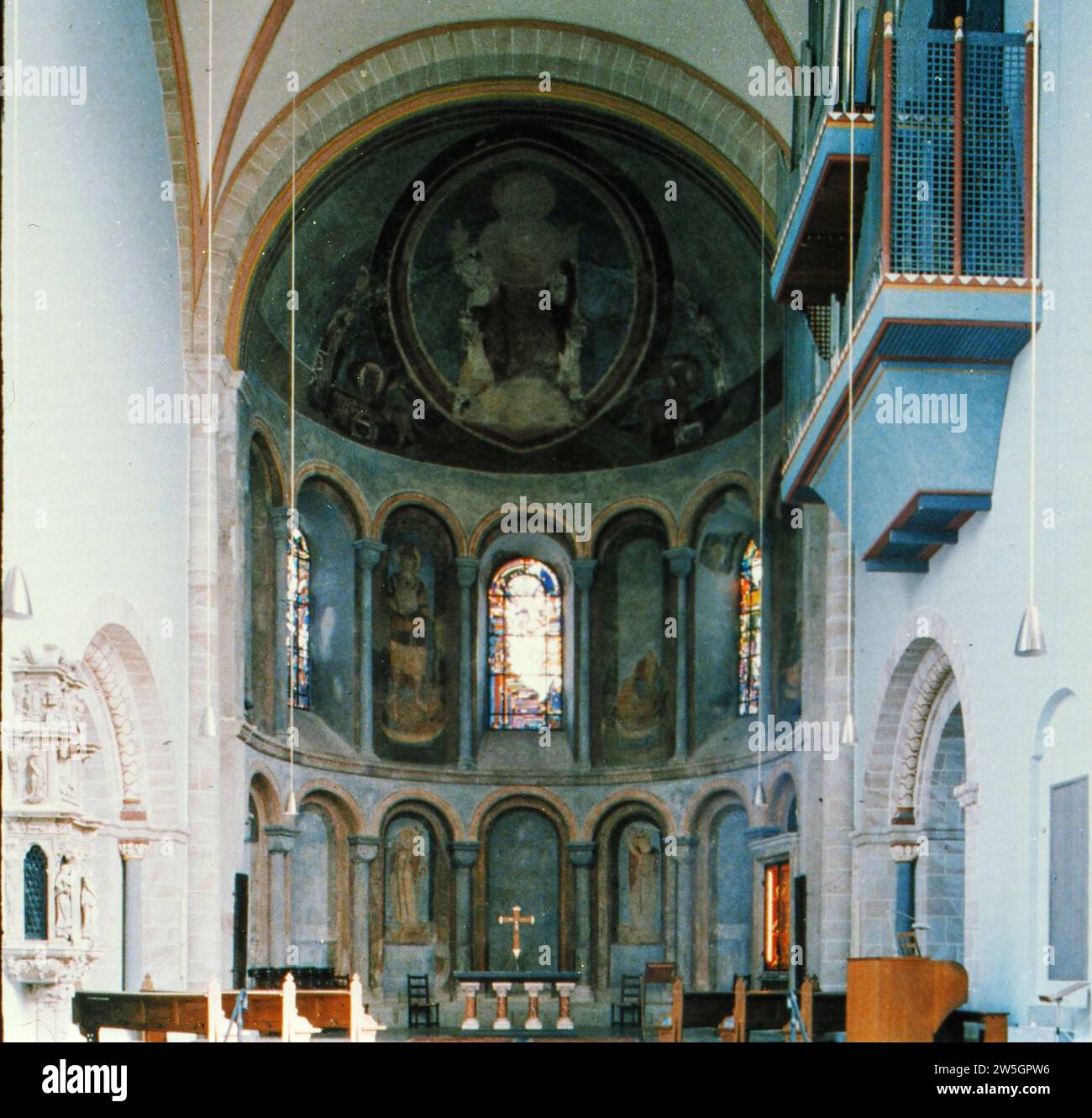 Cologne, Germany, August 13, 1995. St. Gereon Church. View of the apse ...