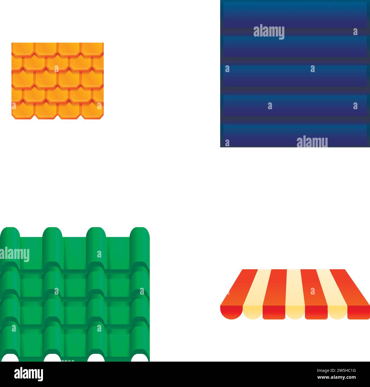 Awning tent icons set cartoon vector. Various outdoor canopy for shop ...