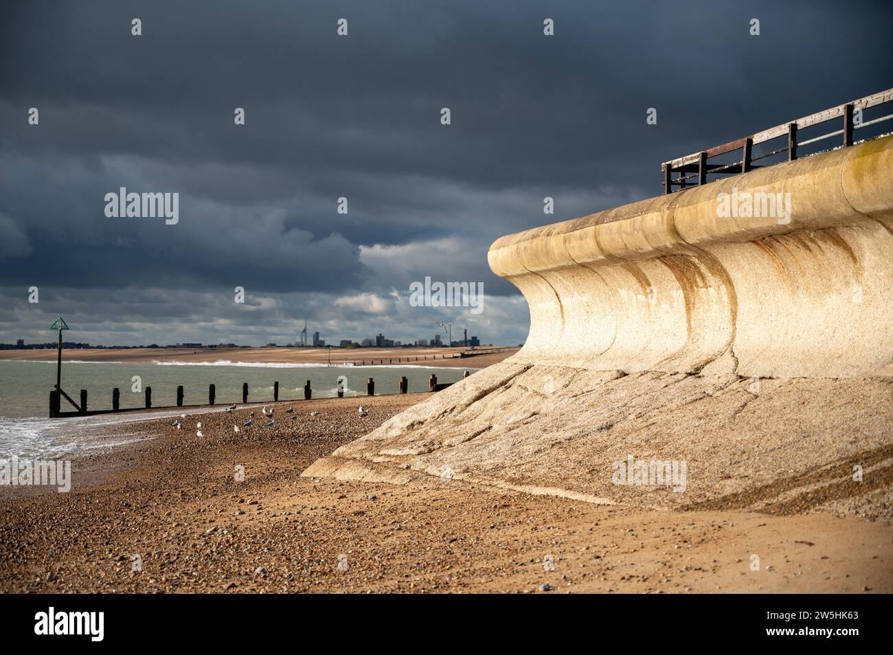 sea defence Hayling island Stock Photo - Alamy