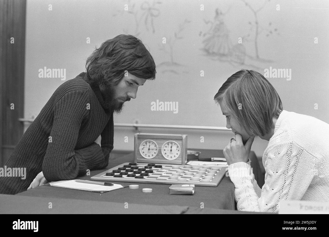 Sugar drafts tournament in Krasnapolsky, Drost (r) and Wiersma ca ...