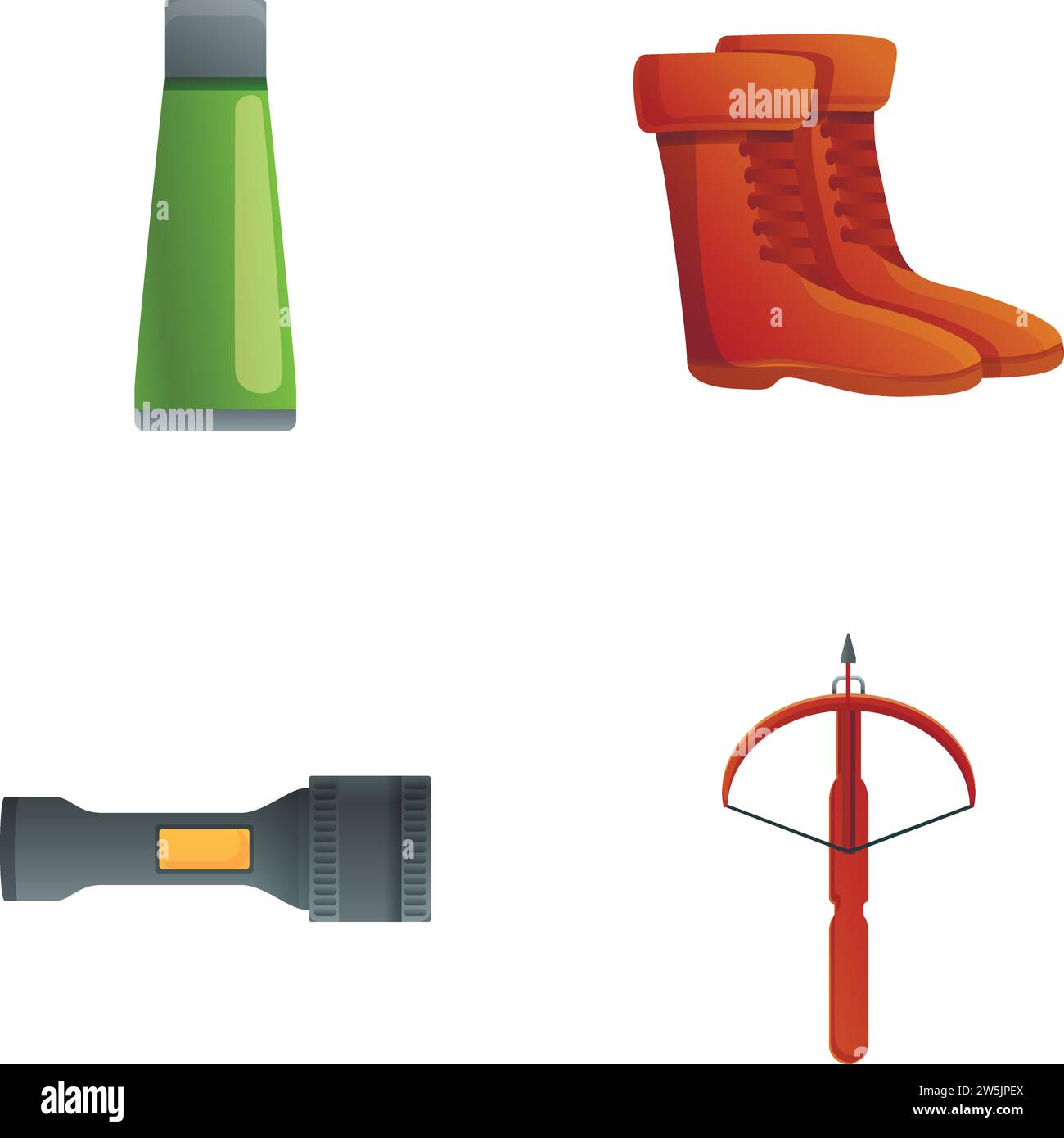 African safari icons set cartoon vector. Various safari equipment ...