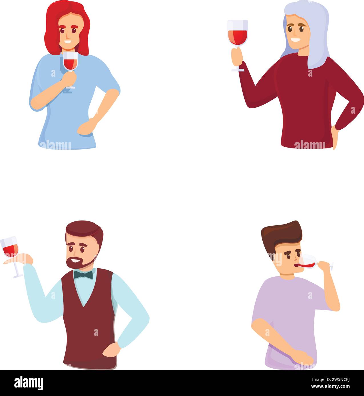 Man and woman wine sampling Stock Vector Images - Alamy
