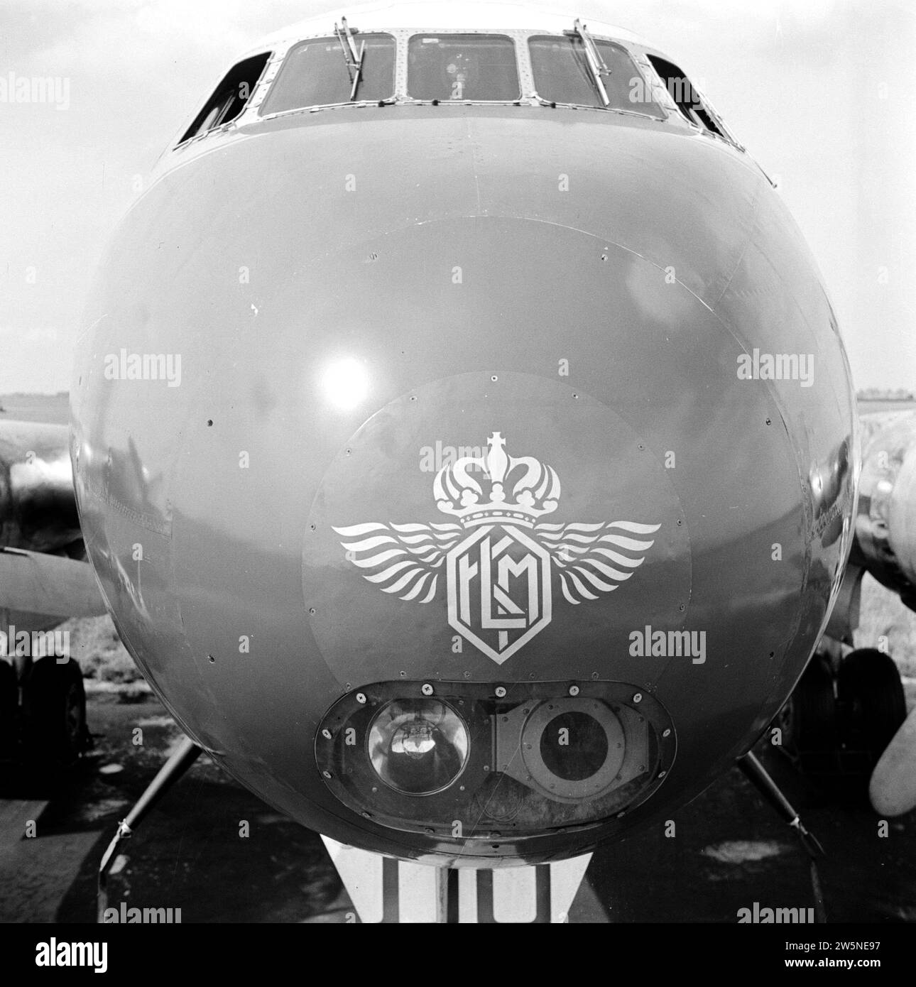 The KLM logo on the nose of the four-engined KLM Lockheed Constellation ...