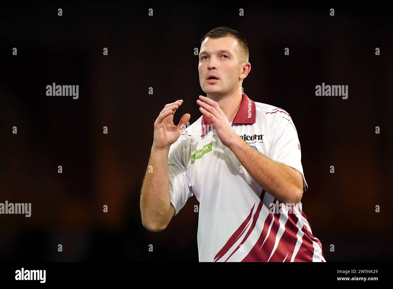 Madars Razma reacts during his match against Mike De Decker (not ...